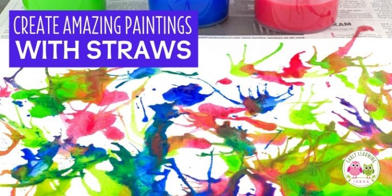 How to Create an Amazing Blow Painting with Straws - Early Learning Ideas