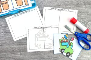 Printable Cut and Paste Puzzles for Scissor Skills Practice