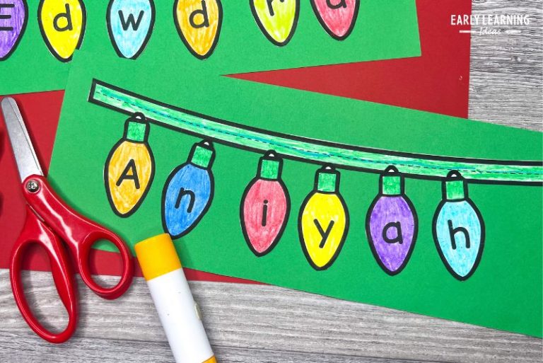 A Cute Christmas Light Name Craft for Holiday Fun