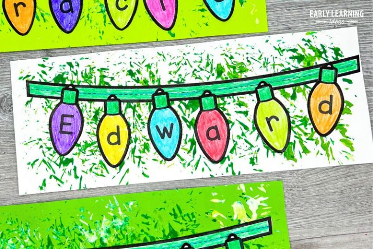 A Cute Christmas Light Name Craft for Holiday Fun