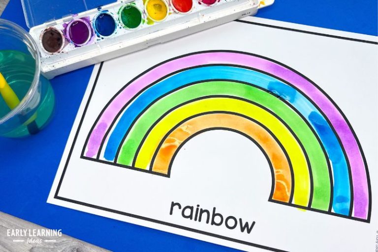 13 Rainbow Crafts for Preschool Kids with Tearing Paper Printables