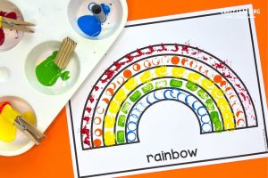 13 Rainbow Crafts for Preschool Kids with Tearing Paper Printables