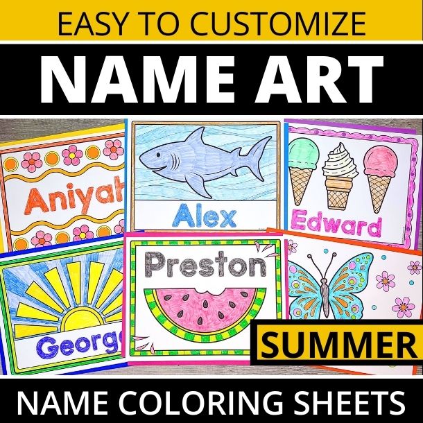 Use Editable Name Coloring Pages for Fun Name Art Activities