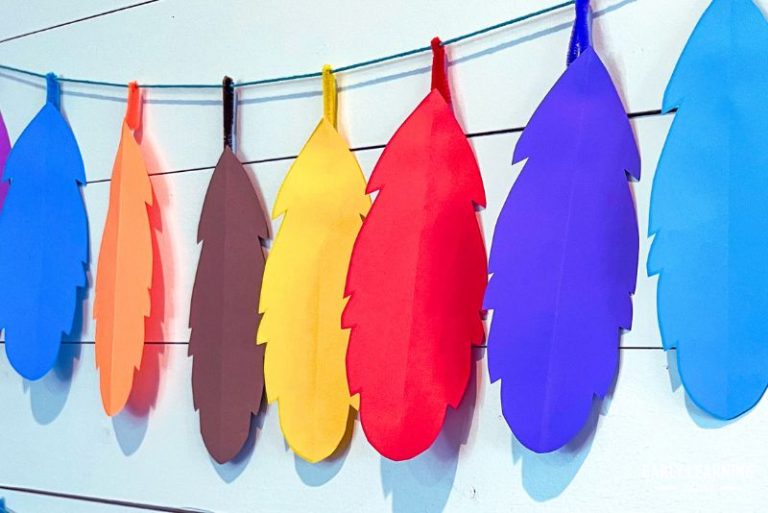Paper Feathers Craft: Easy Thanksgiving Garland for Kids