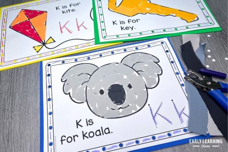 Easy Crafts for the Letter K Using Paper Tearing