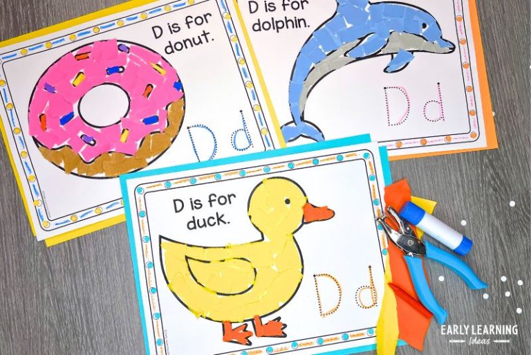 Letter D Crafts for Preschoolers: Donut, Duck & Dolphin