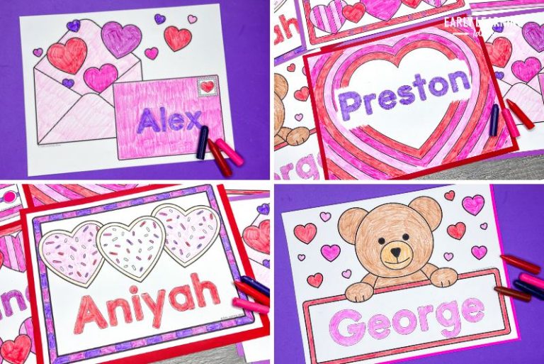 Valentine's Day Name Practice Activities for Preschool